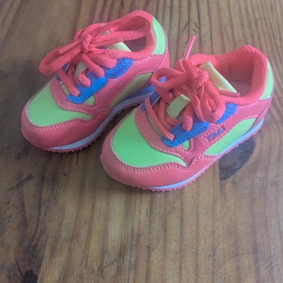 Fila | Shoes | Fila Neon Pink And Green Sneakers | Poshmark